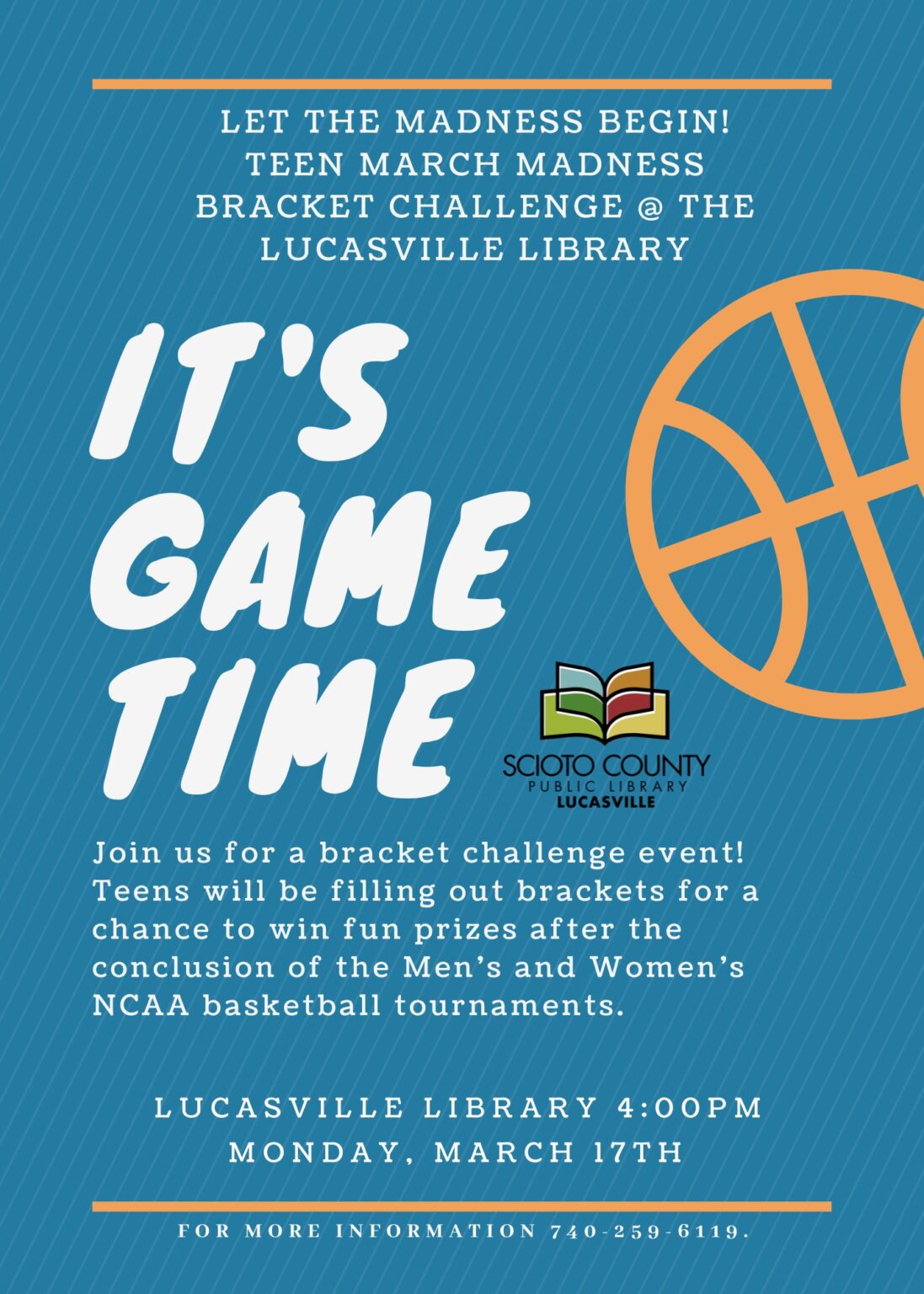 Teens – March Madness at the Lucasville Library – Scioto County Public ...