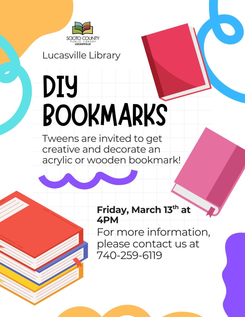 Tweens – National Reading Month Bookmark Craft – Scioto County Public ...